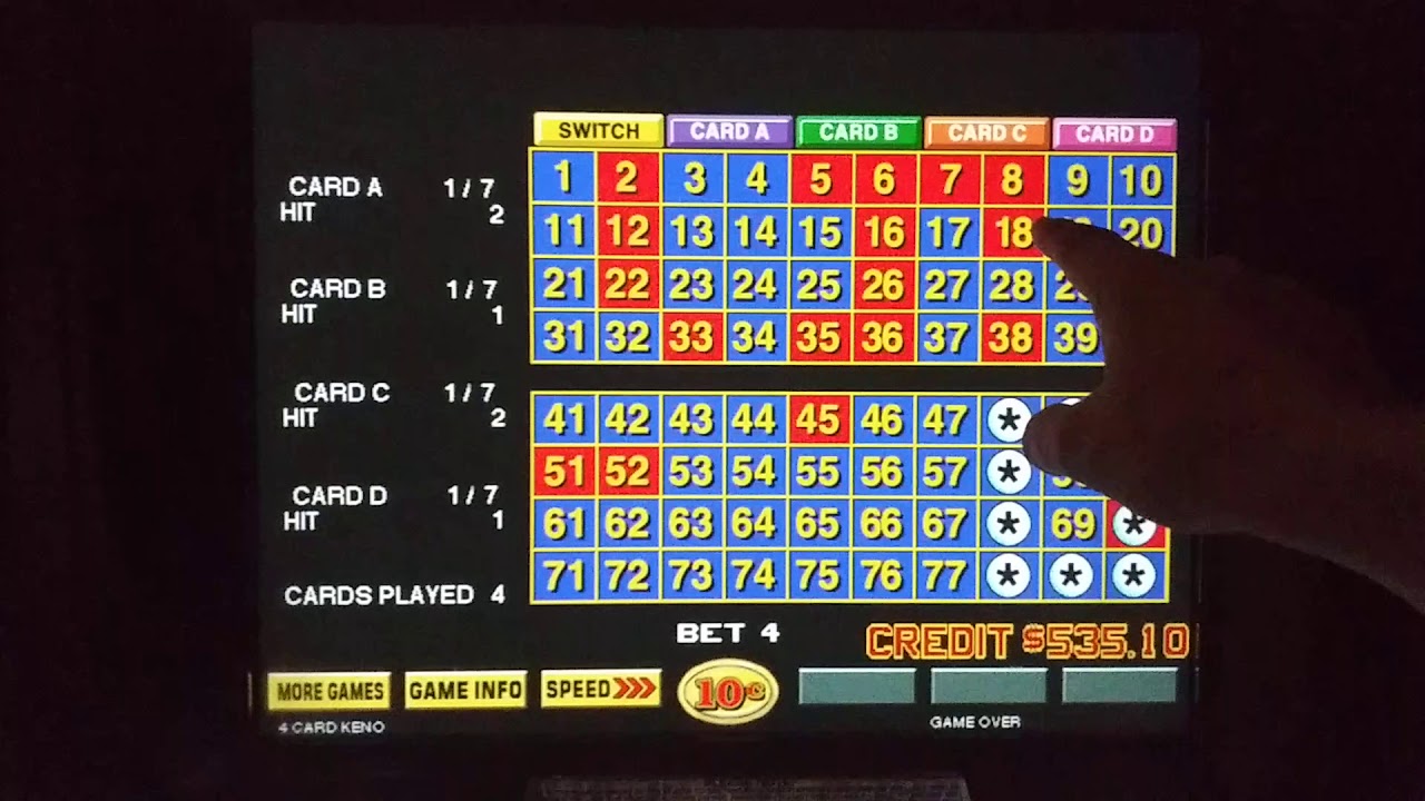 Four Card Keno: The 7 Spot Hook Pattern 3-18-20 - YouTube