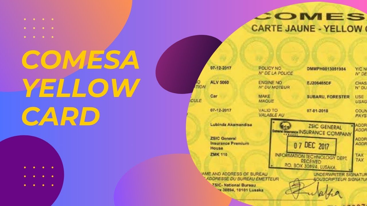 COMESA YELLOW CARD - As you travel outside the country!!! - YouTube