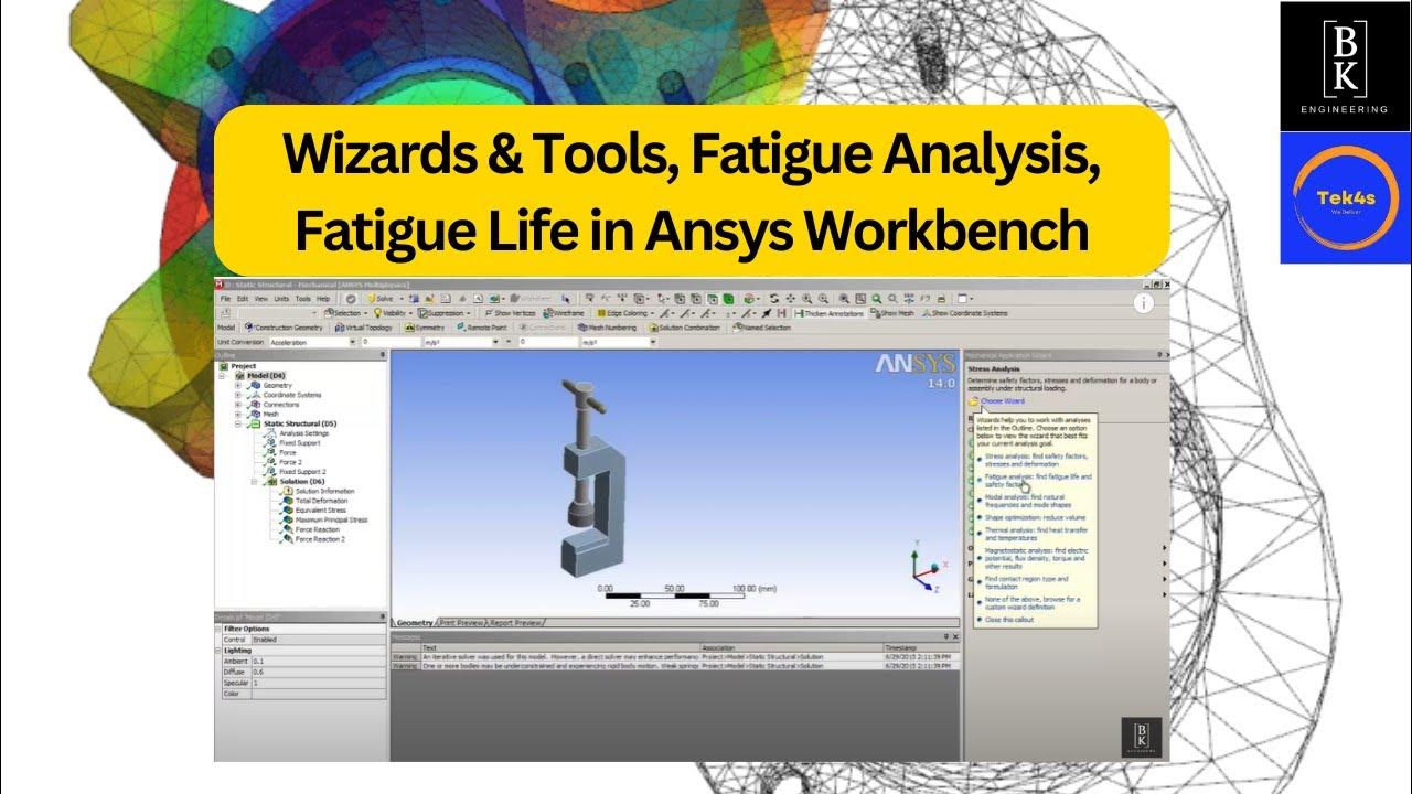 Wizards & Tools, Fatigue Analysis, Fatigue Life in Ansys Workbench| Mechanical| CAE | BK ...
