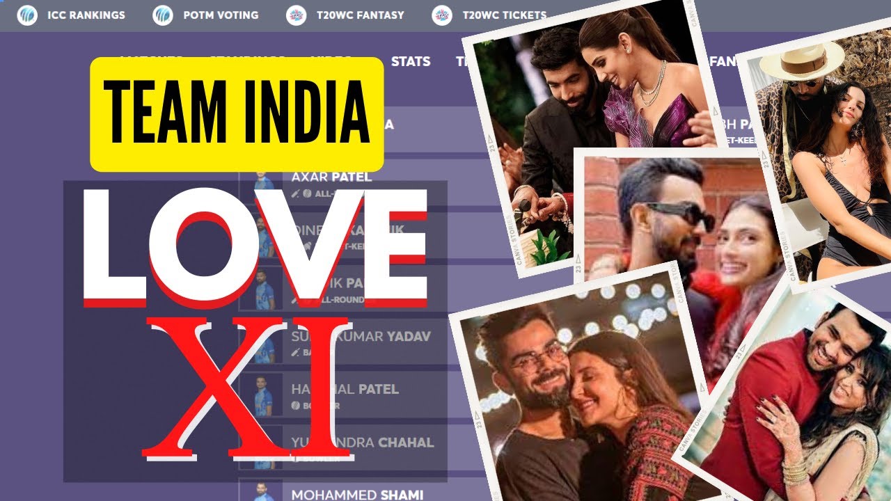 Team India की लव इलेवन। LOVE Story of Indian Cricketers. Cricket Love ...