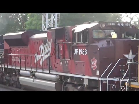 UP 1988 The Katy MKT Heritage Unit 2nd on a WB manifest Rochelle IL 6/22/23 - YouTube