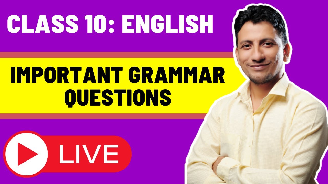 Class 10 | English | Important Grammar Questions | Maharashtra Board ...