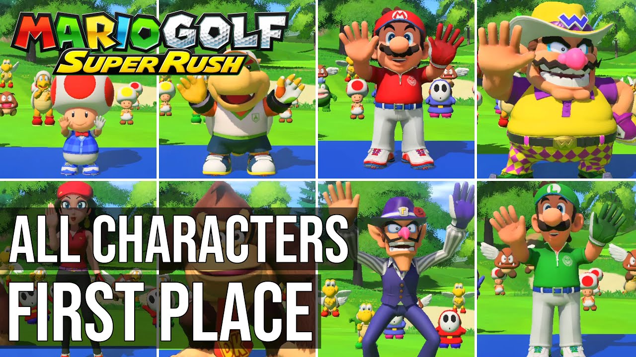All First Place Animations - All Characters First Place - Mario Golf ...