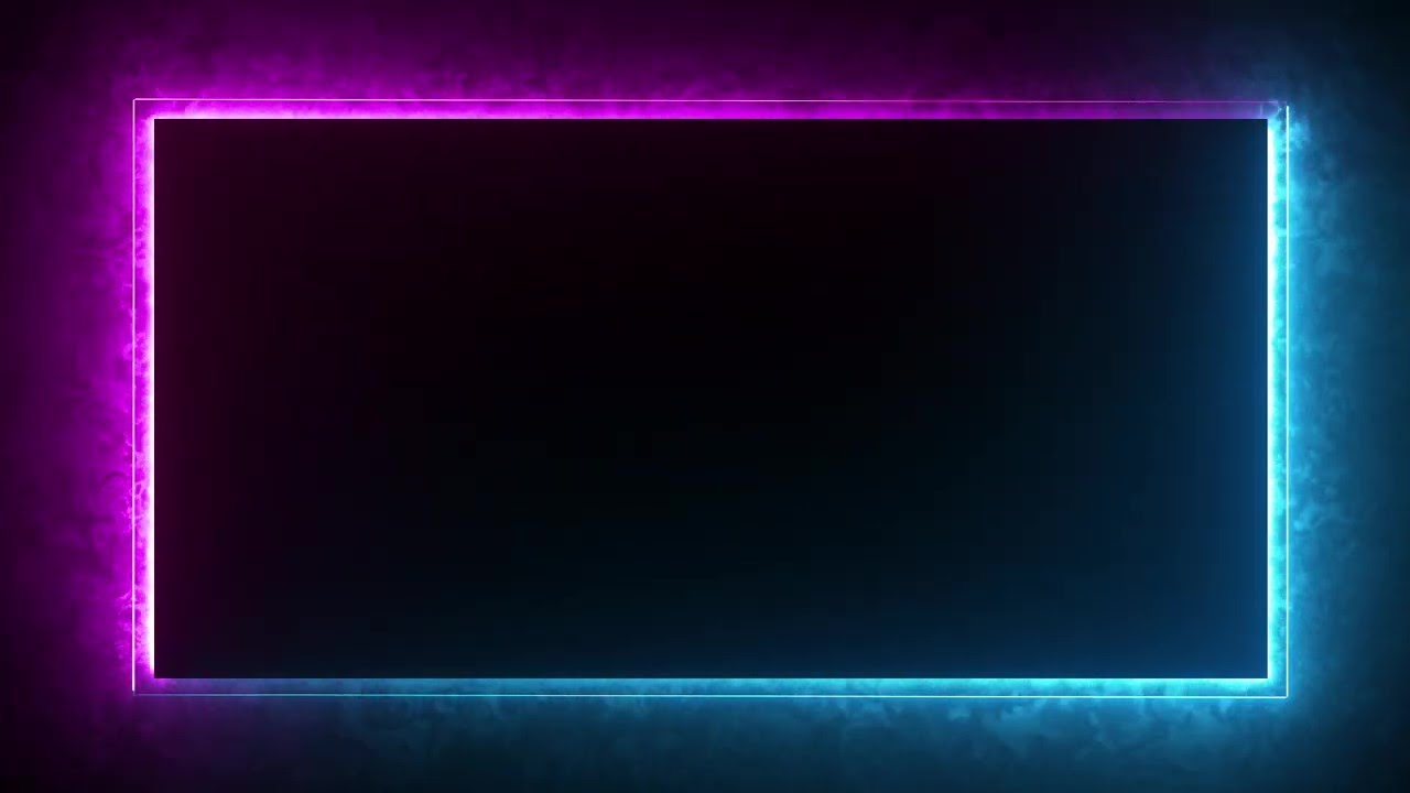 Neon Light Border | Frames Template Video | Glowing Frame Black Screen ...