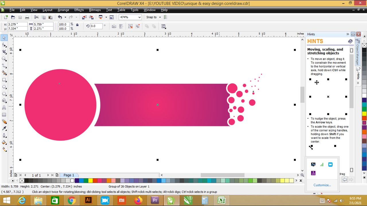 unique & easy design coreldraw - YouTube
