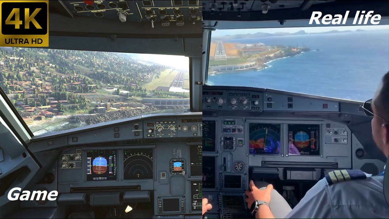 Microsoft Flight Simulator vs real life, landing in Madeira - A320 ...