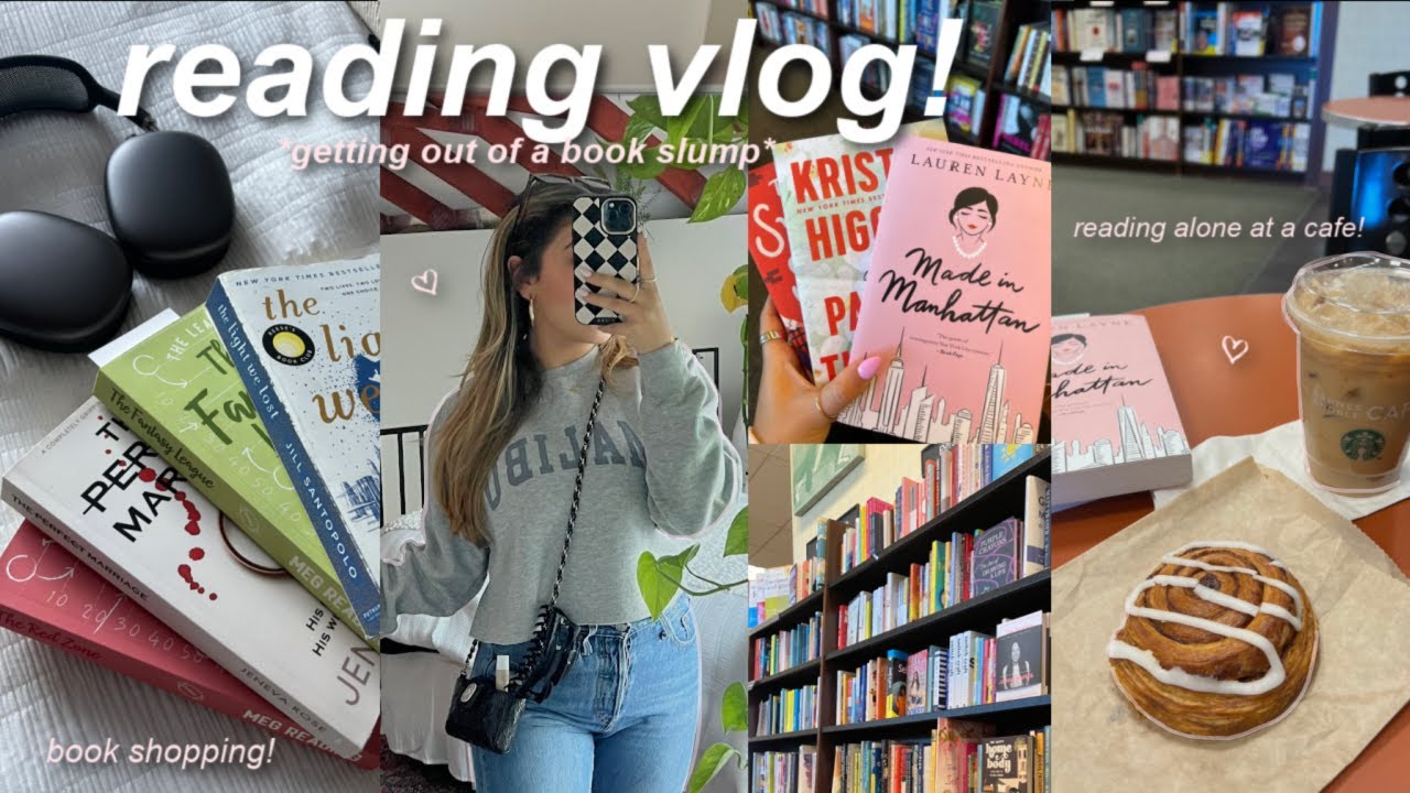 READING VLOG📚: bookstore shopping, cafe reading & new book ...