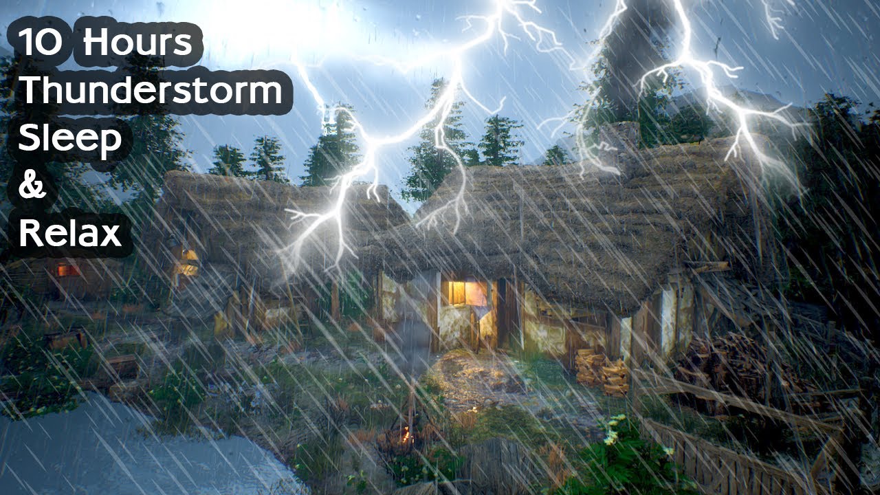 Sleep Instantly in 3 Minutes with Heavy Rain, Lightning, Strong Wind ...