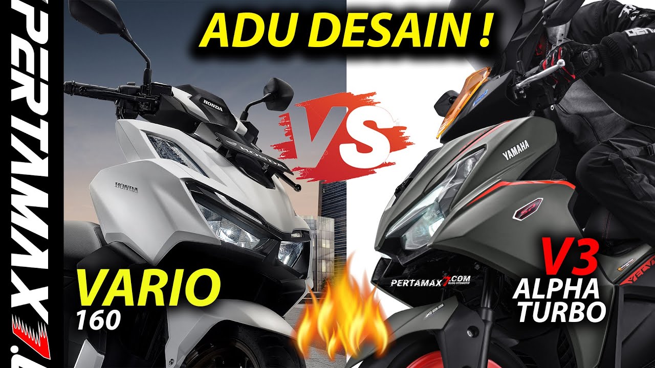 Adu Desain Yamaha Aerox Alpha Turbo 2025 VS Honda Vario 160 Siapa ...