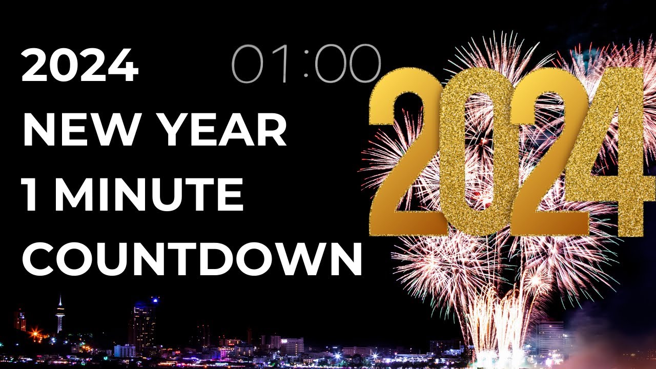 1 Minute 2024 New Years Eve Countdown for Kids. 1 Minute Countdown with ...