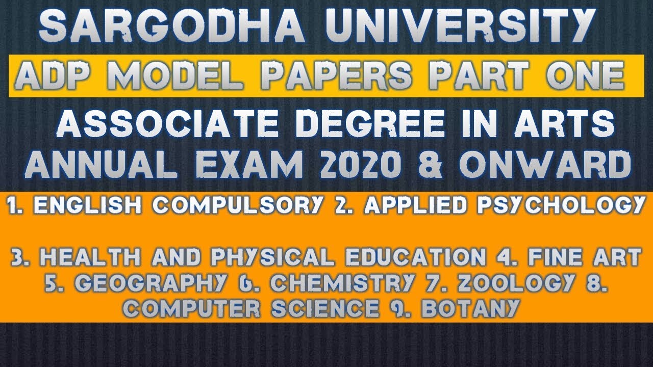 adp model papers part one, adp exam preparation, adp program in pakistan, sargodha university ...