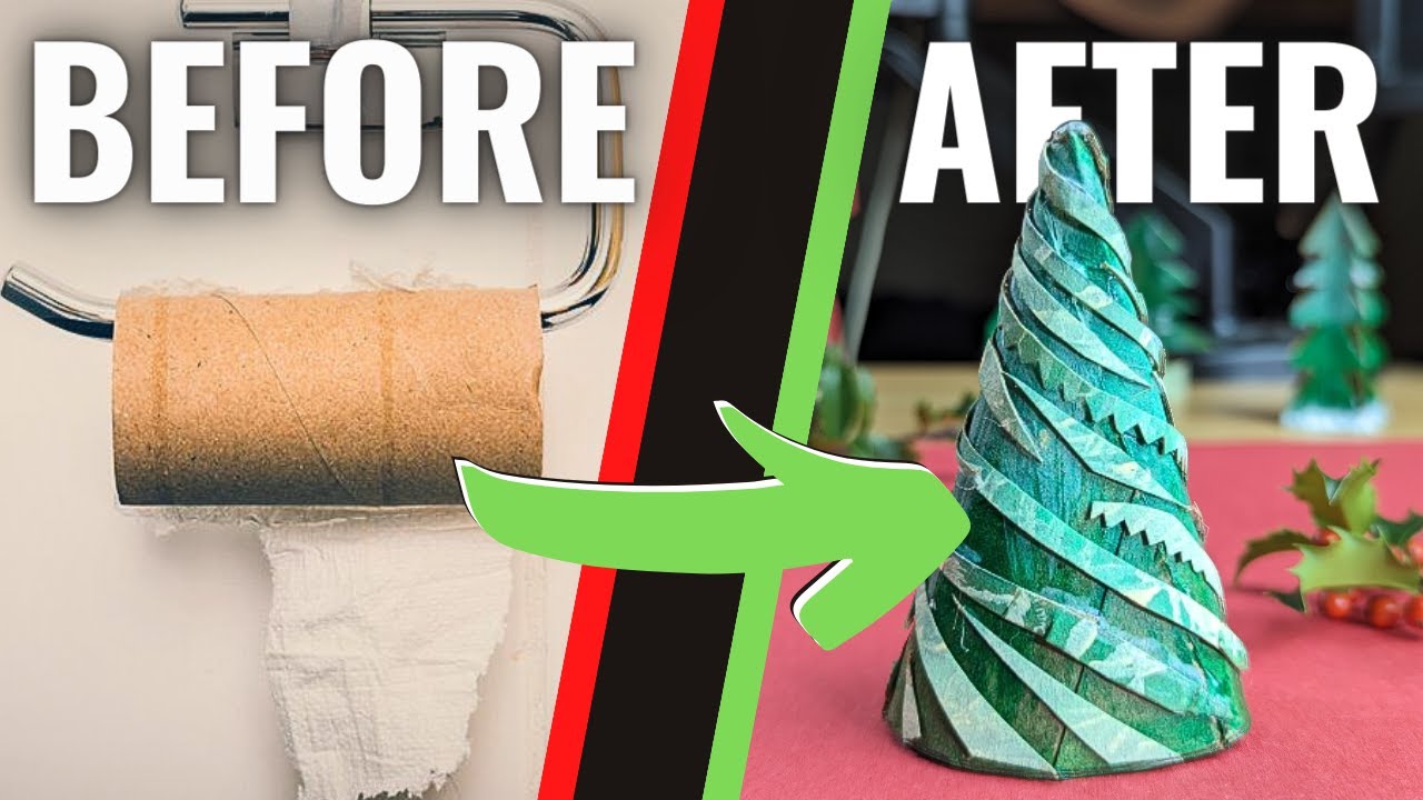 How To Make A Christmas Tree With A Toilet Paper Roll - YouTube