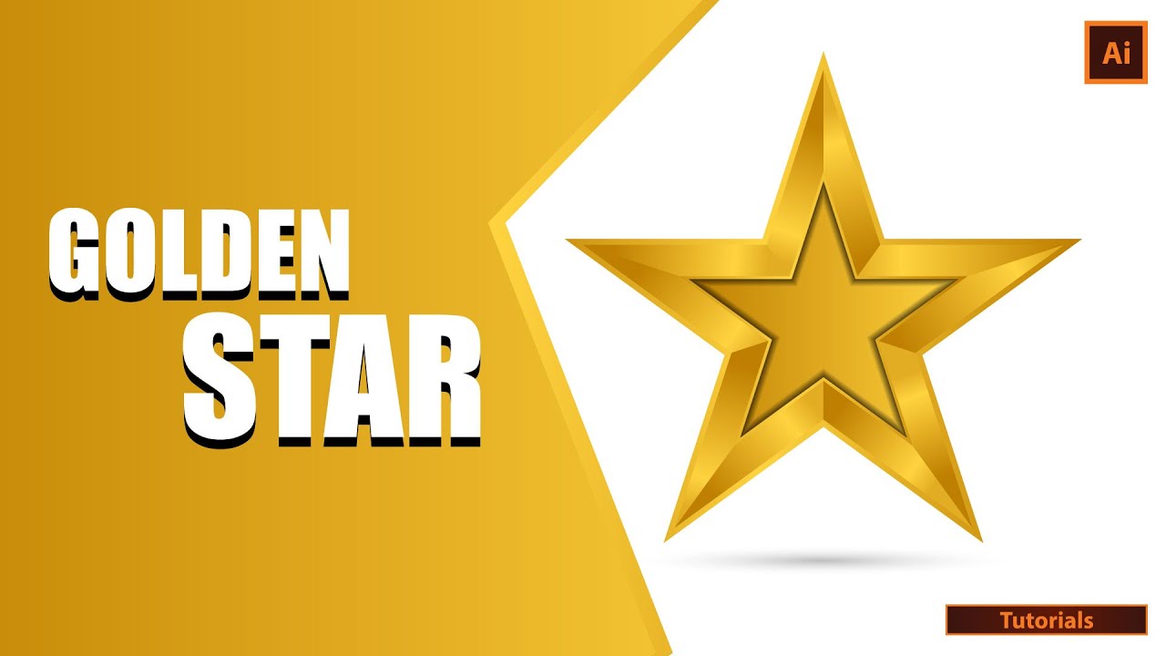 How to design a golden STAR Icon with adobe illustrator l Graphics ...