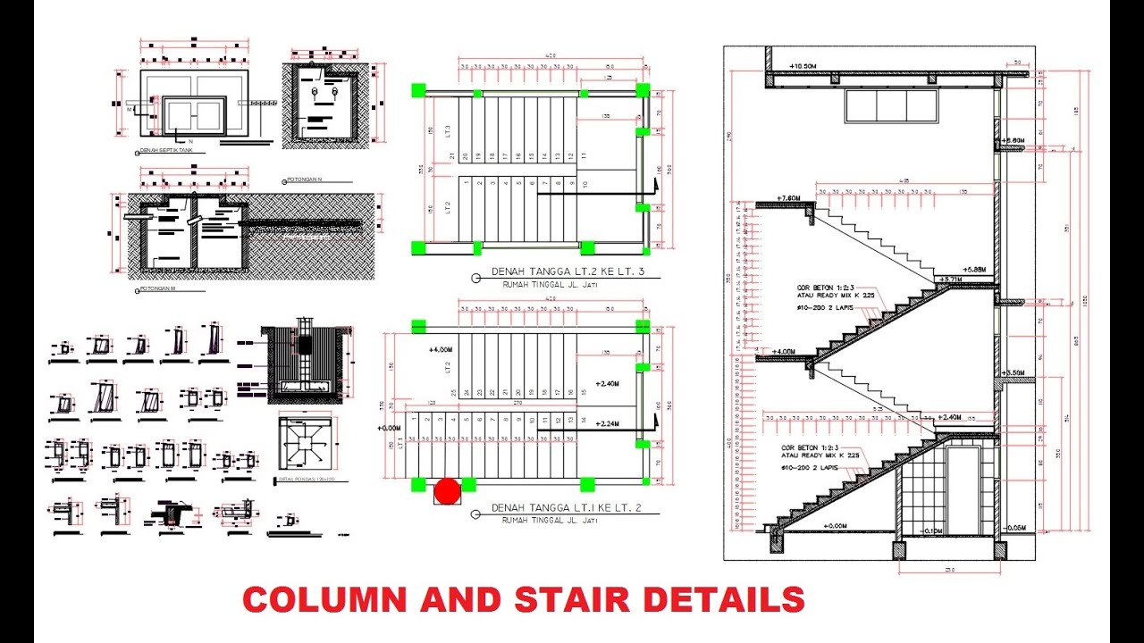 COLUMN AND STAIRS DRAWINGS FREE DOWNLOAD - YouTube