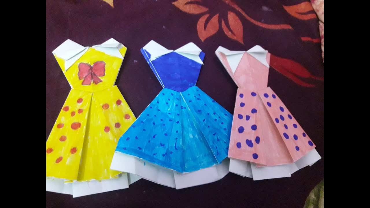 Preety dresses out of paper.| paper crafts | - YouTube
