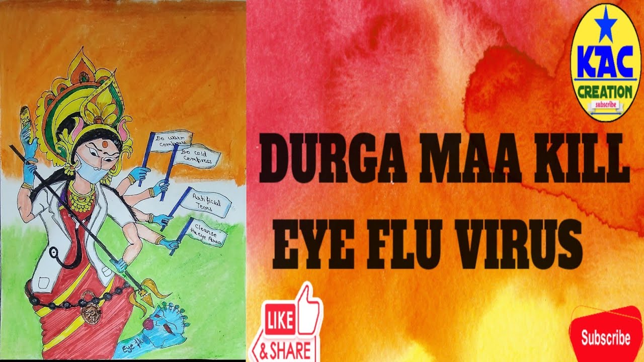 Durga maa kill eye flu virus | poster | competition | - YouTube