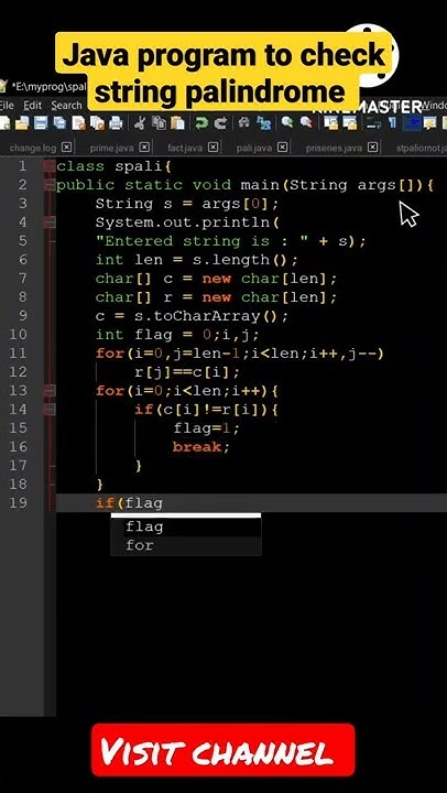 Java Program Tutorial To Check String Is Palindrome Or Not Youtube 