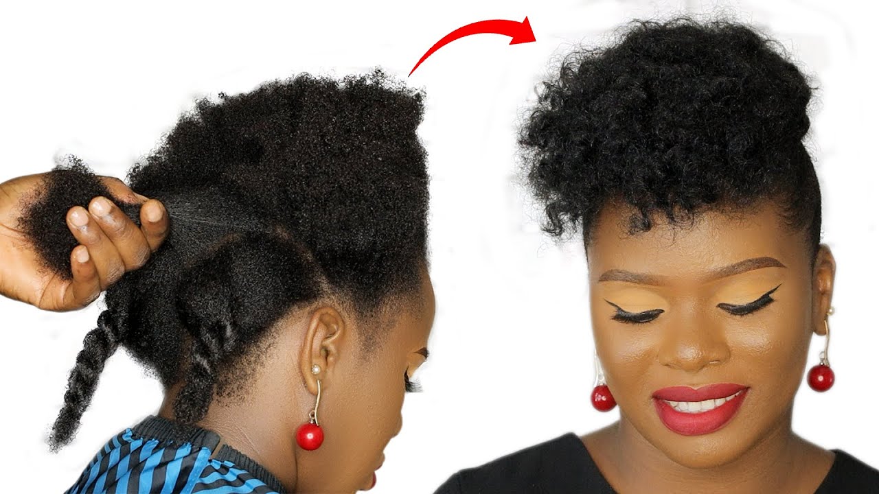 Quick & Easy Method To Get Curly Updo Natural Kinky Hair || Hair ...