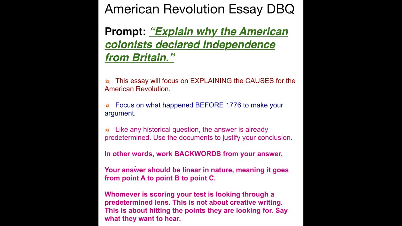 American Revolution Essay Part 2 - YouTube