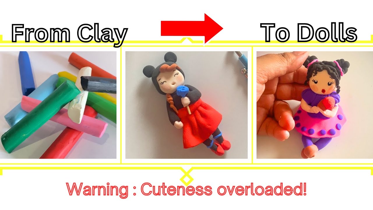 Easy Clay Doll Tutorial | Learn in Slow motion | Handmade Miniatures ...