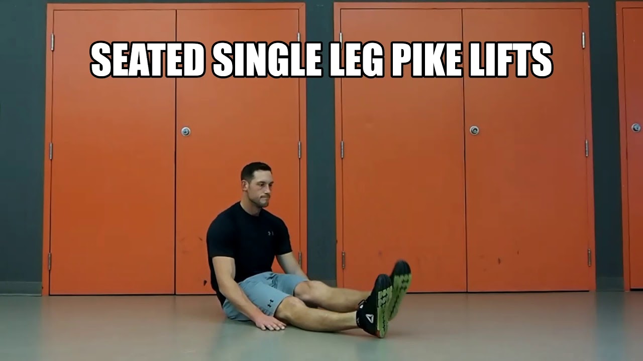 Seated Single Leg Pike Lifts - YouTube