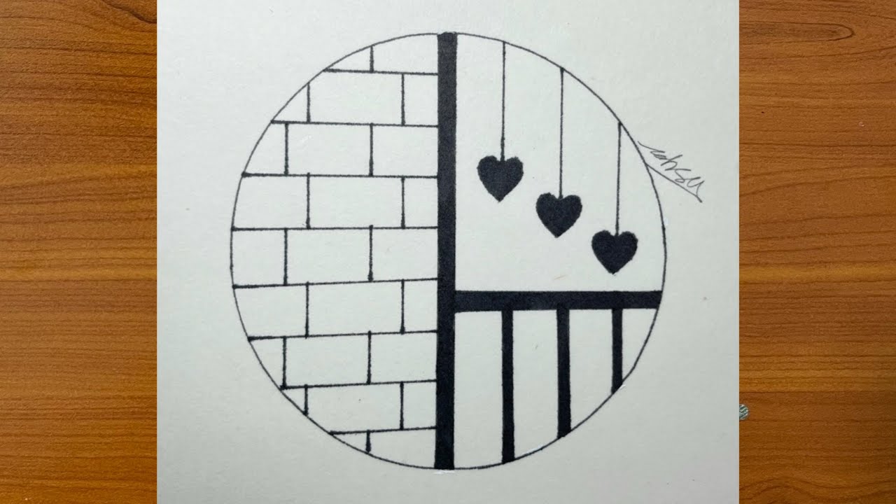 Circle drawing | cute drawing in circle - YouTube
