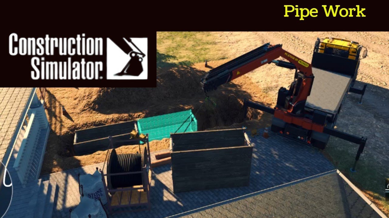 Construction Simulator - Pipe Work #constructionSimulator - YouTube