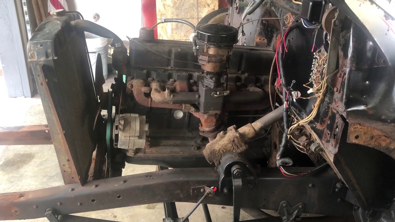 1948 Chevy 216 inline straight 6 engine for sale - YouTube