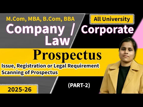 Prospectus Company Law, Registration, Issue & Legal Requirement of ...