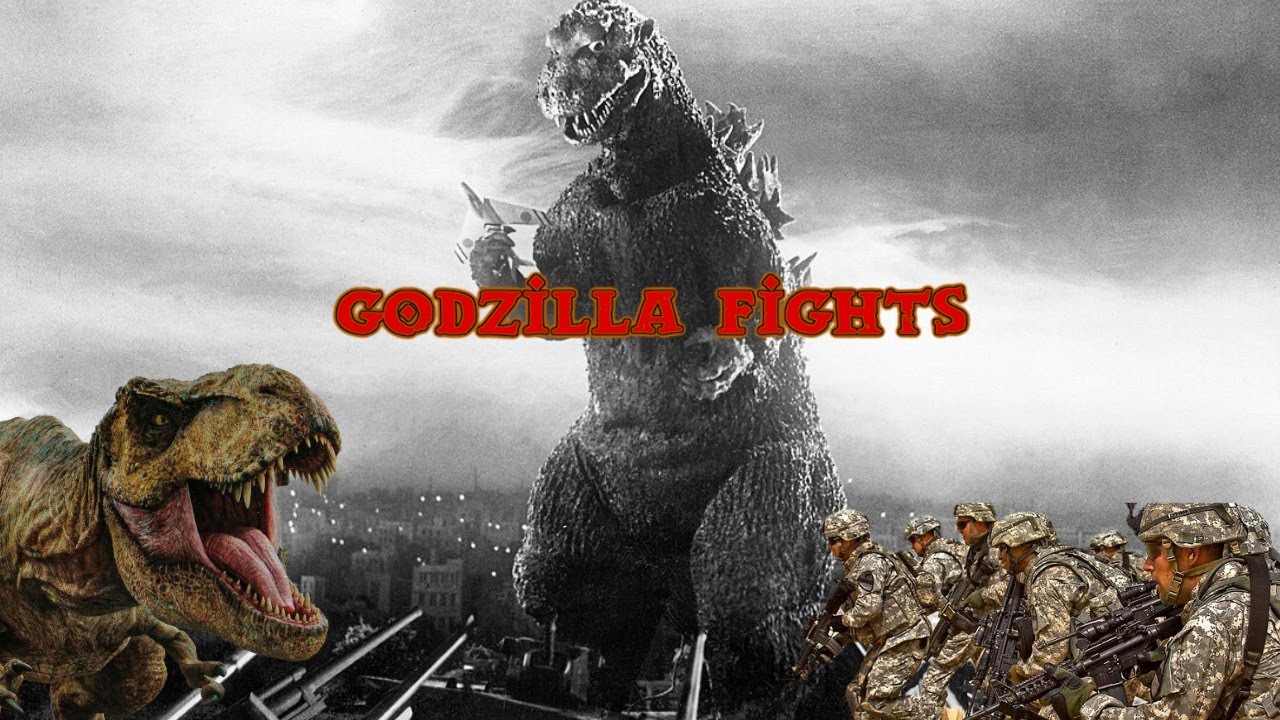 GODZILLA FIGHTS ALL OF THEM | T-REX | MILITARY | MISSILES @CaptSKULLL ...