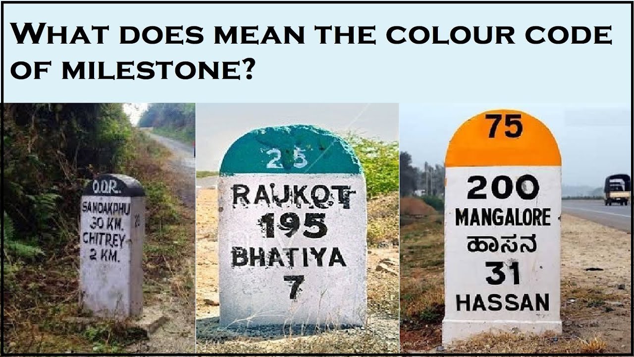What does mean the colour code of Indian highways milestone. #08 - YouTube