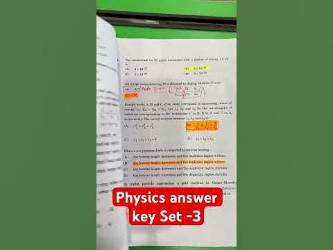 Physics answer key Set -3 | Class 12th cbse - YouTube
