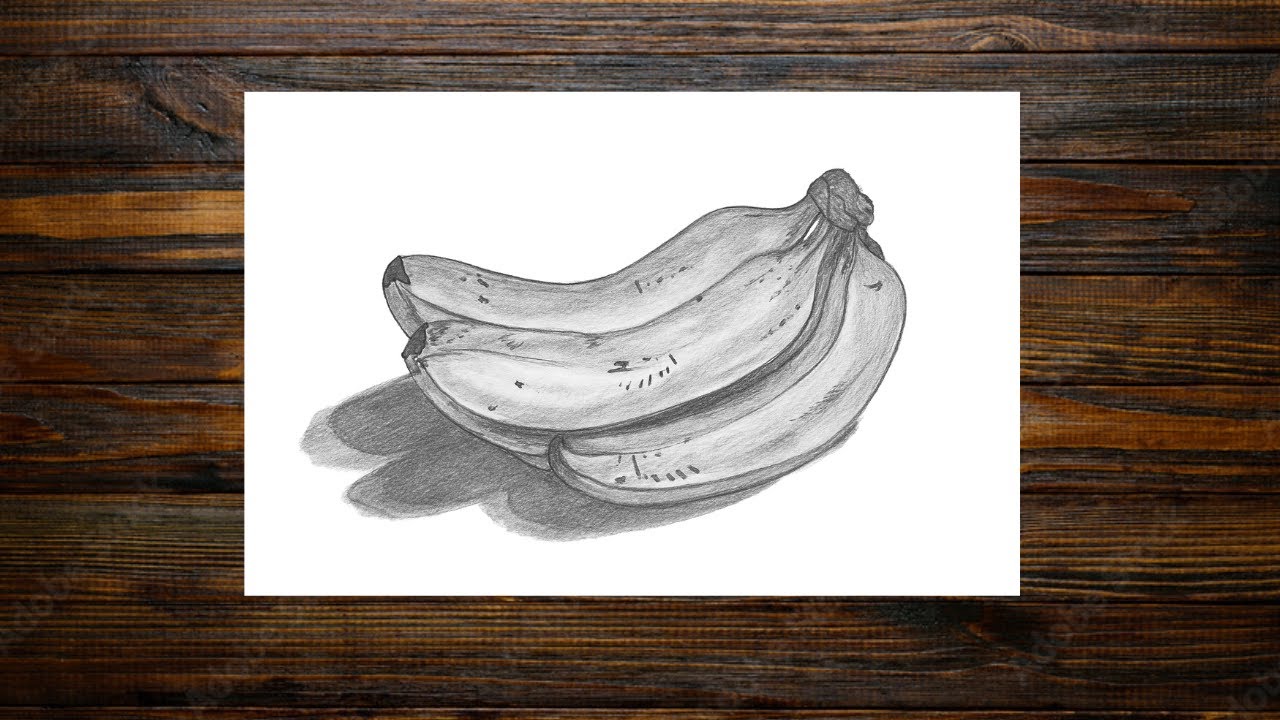 ️How to draw banana 🍌 with pencil | charcoal pencil banana art | black ...