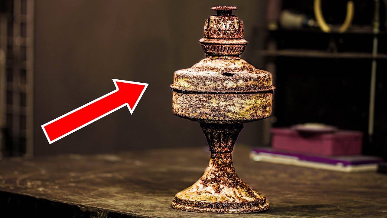 Antique Thang Long Oil Lamp Restoration with AMAZING outcome - YouTube