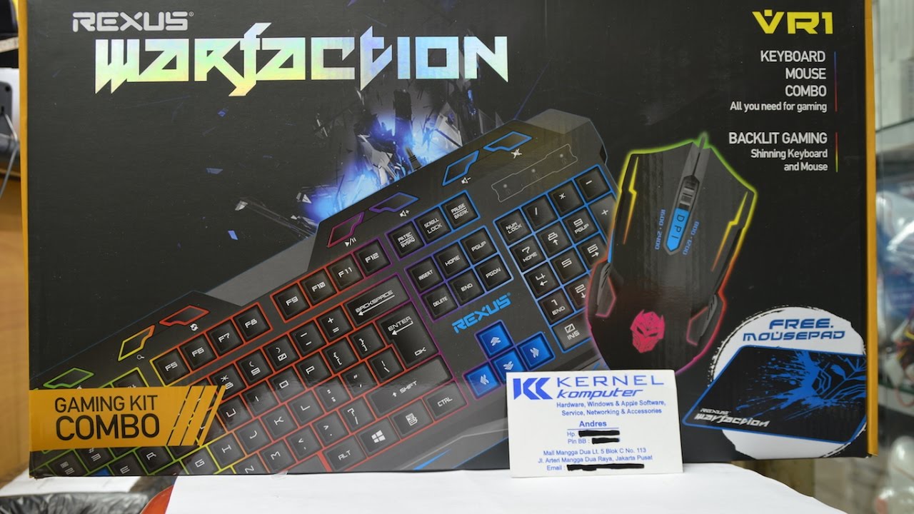 Rexus Keyboard Mouse Combo Kit Warfaction VR1 - YouTube