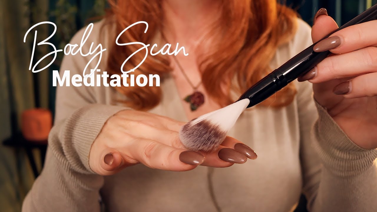 ASMR Body Scan Meditation 💤 Face Brushing, Hand Movements, Whispering ...