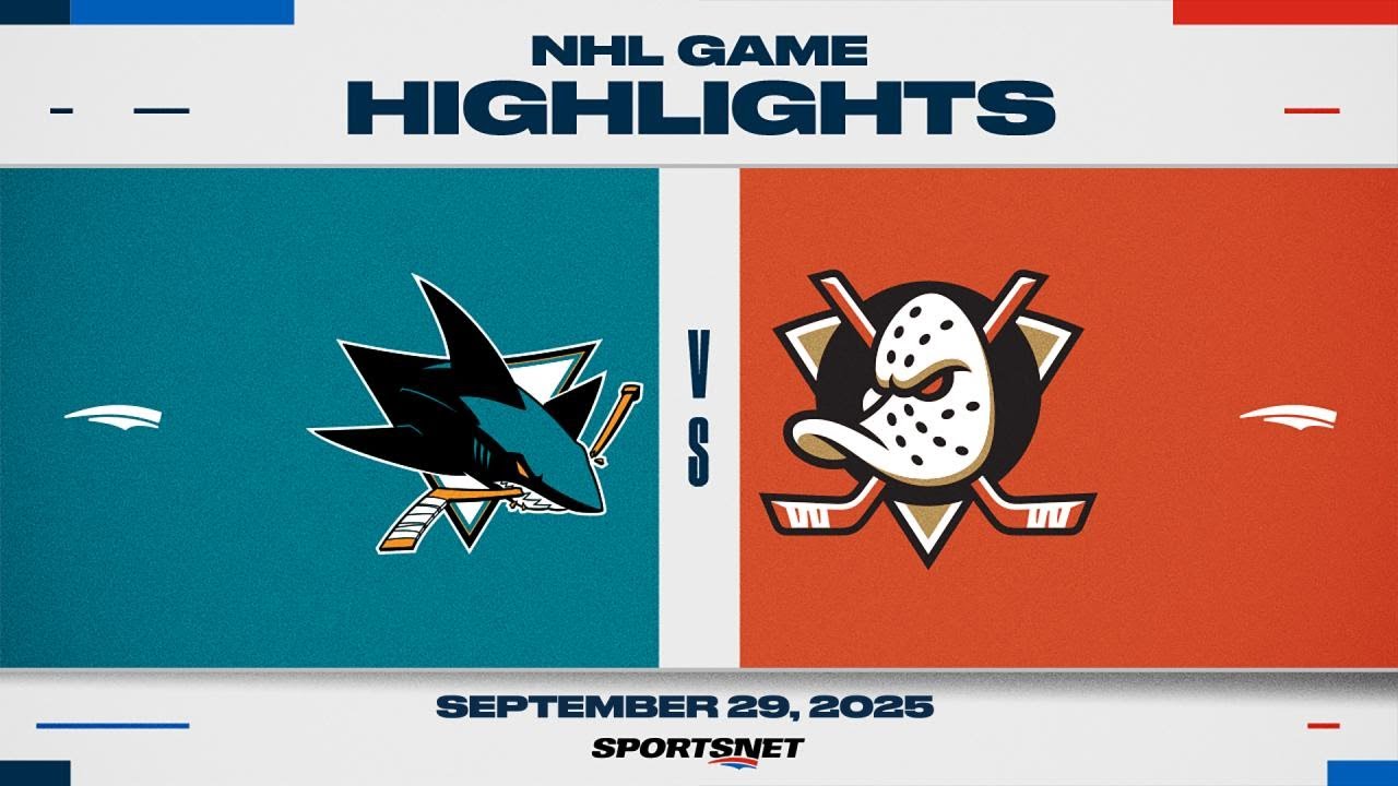 NHL Preseason Highlights | Sharks vs. Ducks - September 29, 2025 - YouTube
