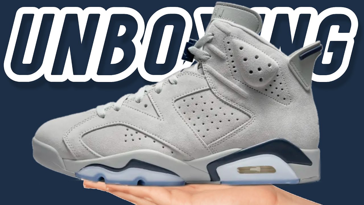 Air Jordan 6 ‘Georgetown’ Magnet/College Navy UNBOXING - YouTube