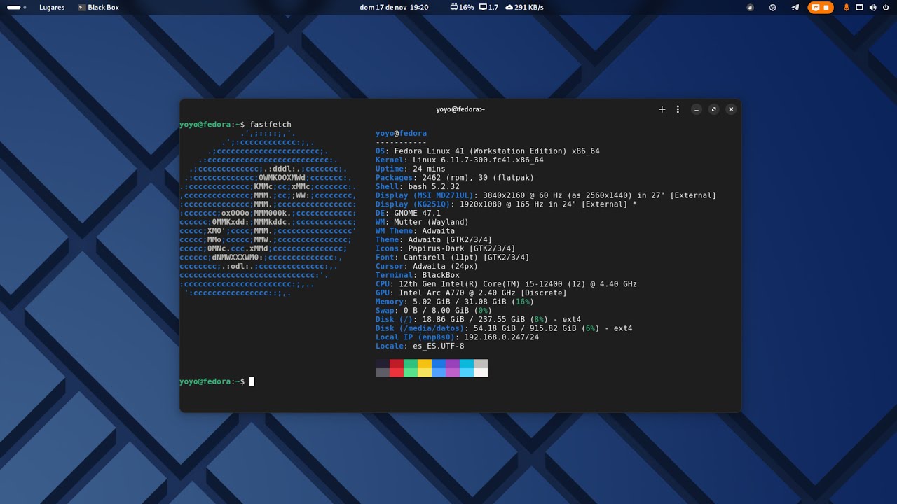 LIVE (17-11-2024) Volví a Fedora 41 Gnome en mi PC de escritorio - YouTube