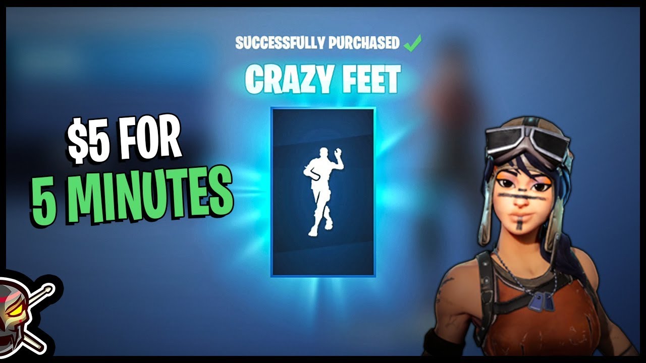 I Did The New 'Crazy Feet' Emote for 5 minutes with Renegade Raider ...