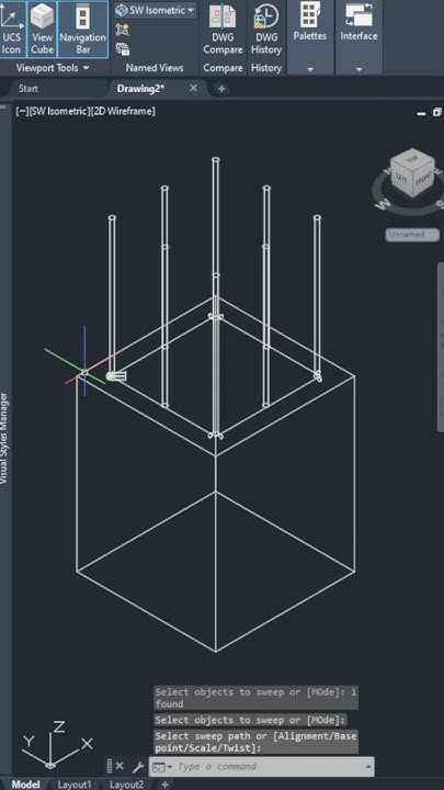 Cómo dibujar una columna con estribos en 3D en AutoCAD, #shorts #tutorial #autocad #autodesk # ...