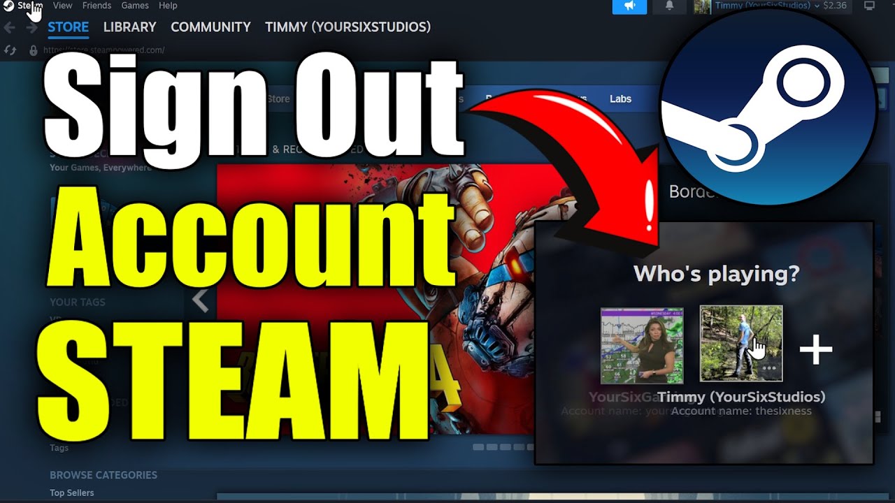 How to LOGOUT of STEAM & Login with Account on PC (Best Method) - YouTube