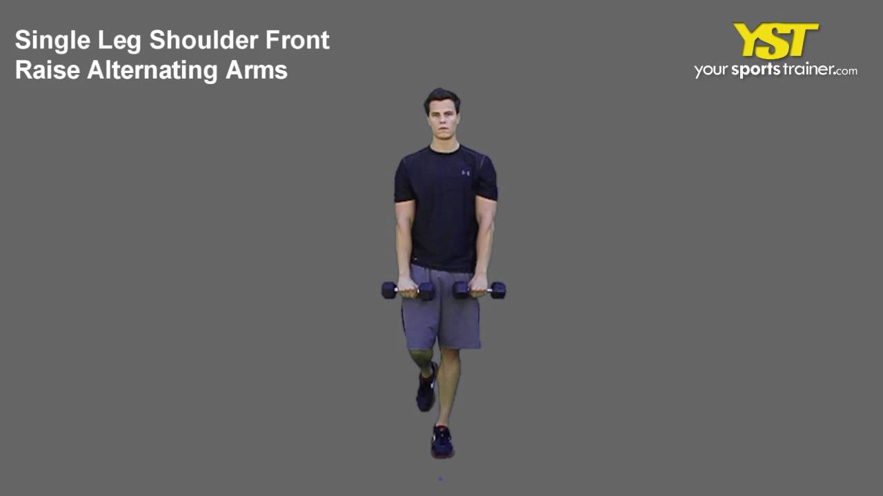 Shoulder Front Raise Alt Arms Single Leg - YouTube