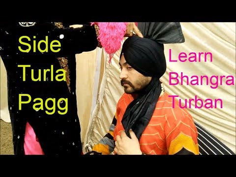 How To Tie Bhangra Turban | Side Turla pagg tutorial | Video By Golden Bhangra Group And Academy