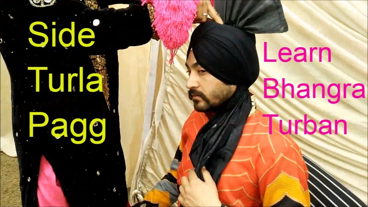 How To Tie Bhangra Turban | Side Turla pagg tutorial | Video By Golden ...