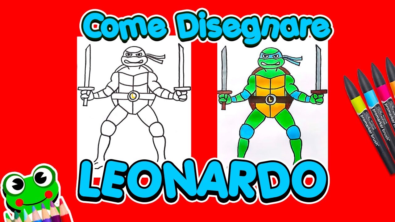 Cowabunga!!! 🐢🍕 Disegna Leonardo - Tartarughe Ninja: Tutorial passo a ...