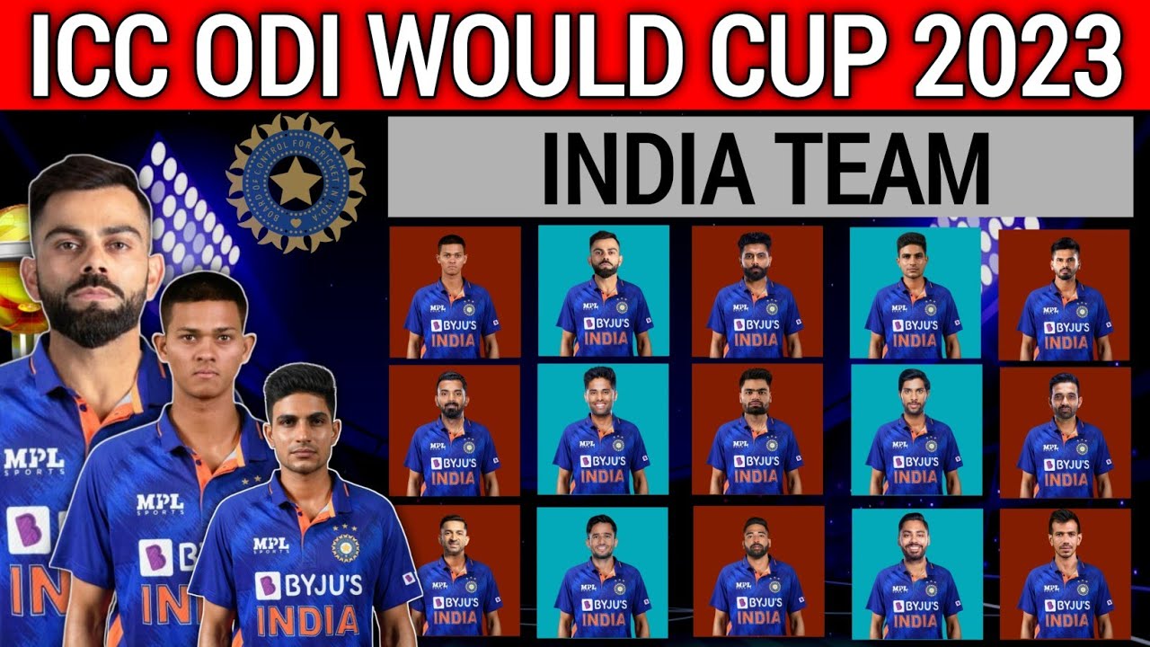 ICC World Cup 2023 - Team India 20 Members Squad | World Cup 2023 India ...