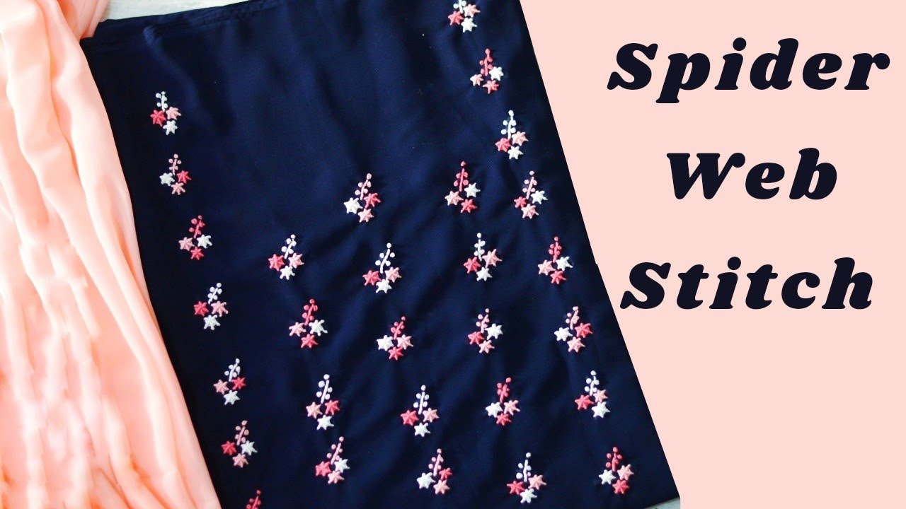 Designer churidar with spider web stitch #Spiderwebstitch Spider Web Stitch Tutorial # ...