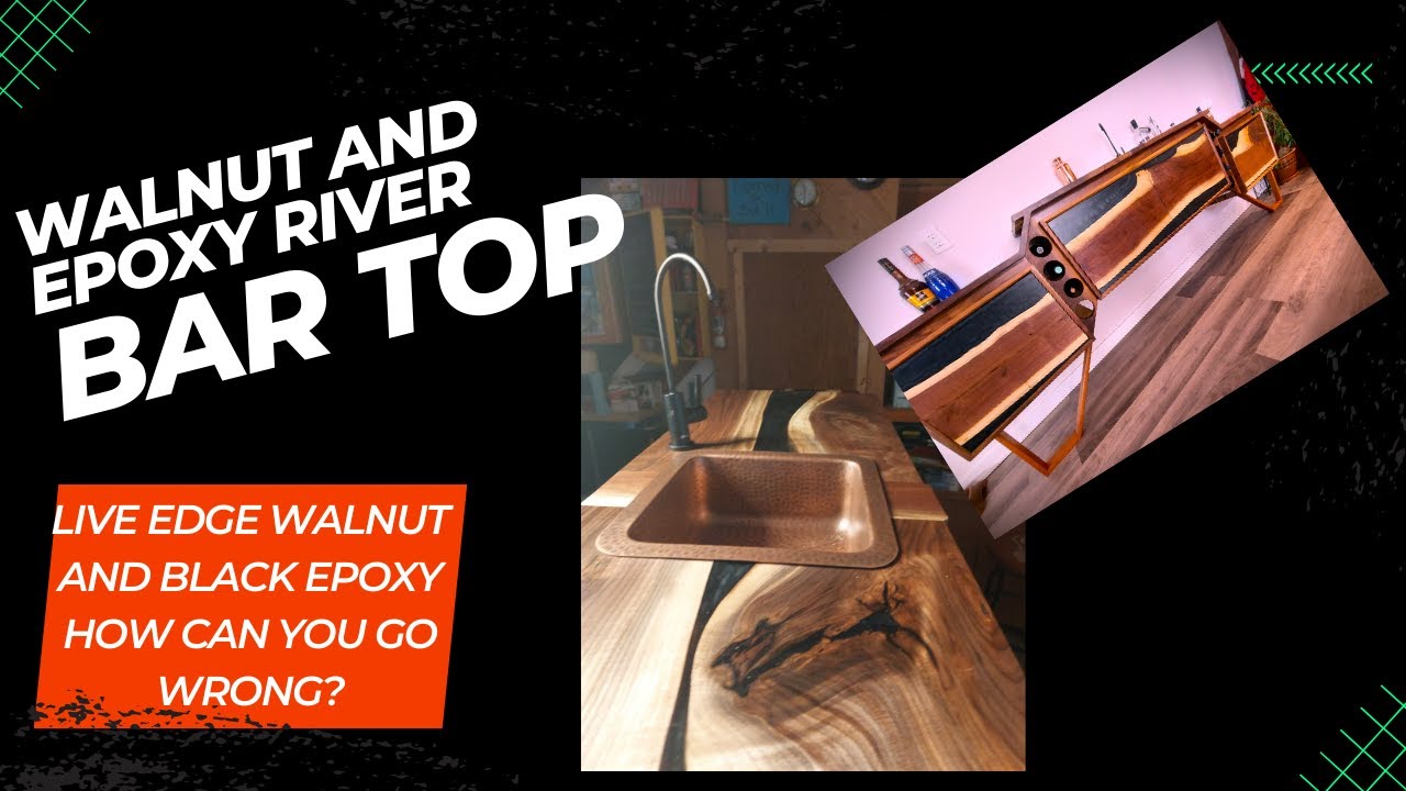 Walnut and Black epoxy River Bar Top - YouTube