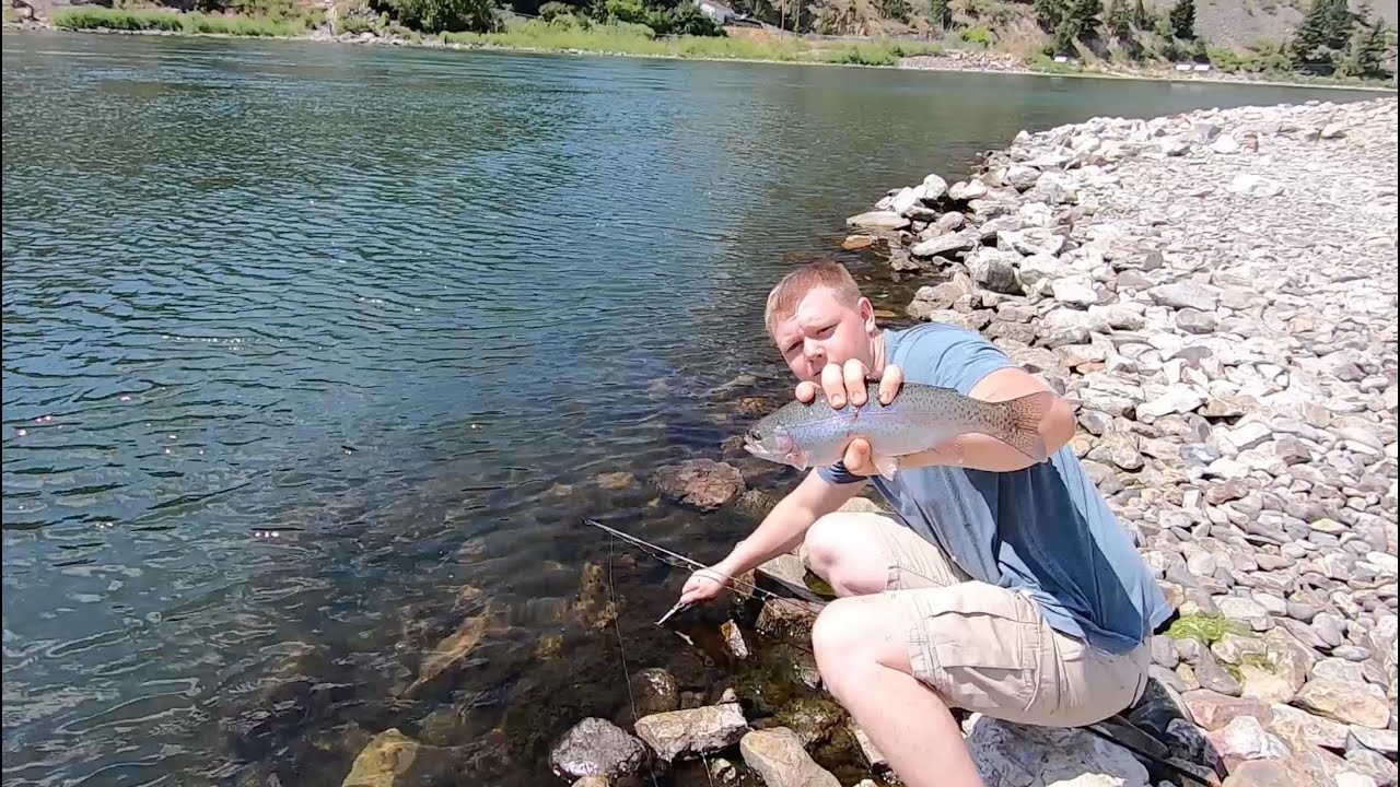 Trout fishing at Dam - YouTube